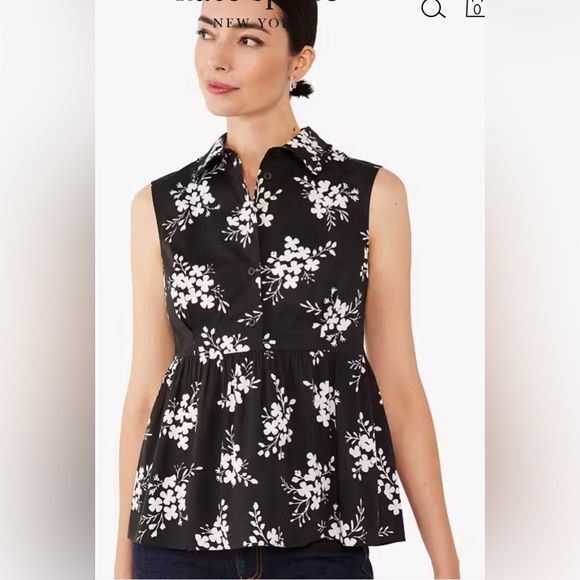 kate spade | Tops | Nwot Beautiful Kate Spade Floral Clusters Flounce ...
